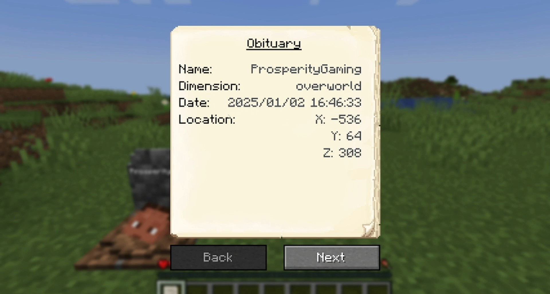Gravestone for Minecraft 1.21.11
