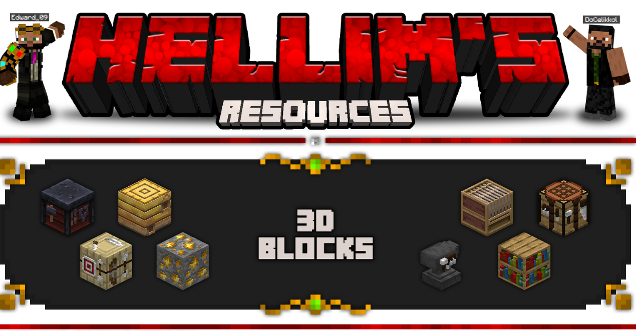 Hellim’s 3D Blocks для Майнкрафт 1.21.8