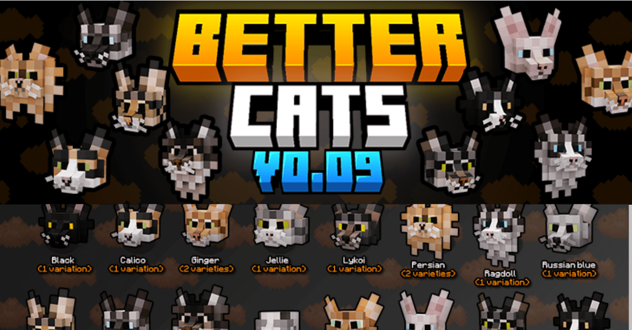 Mrblueyeti’s Better Cats для Майнкрафт 26.1.2