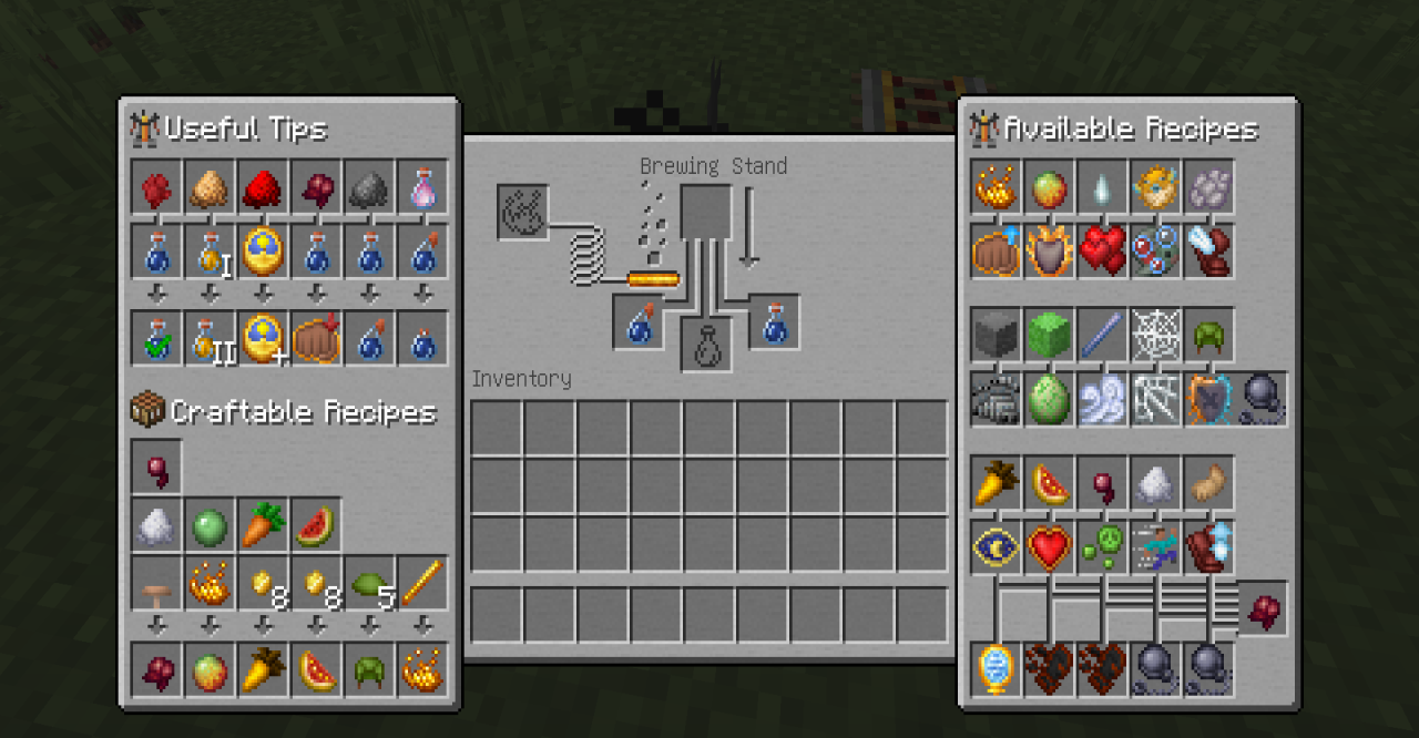 Potion Recipes: Pixels Reforged Edition for Minecraft 1.21.8