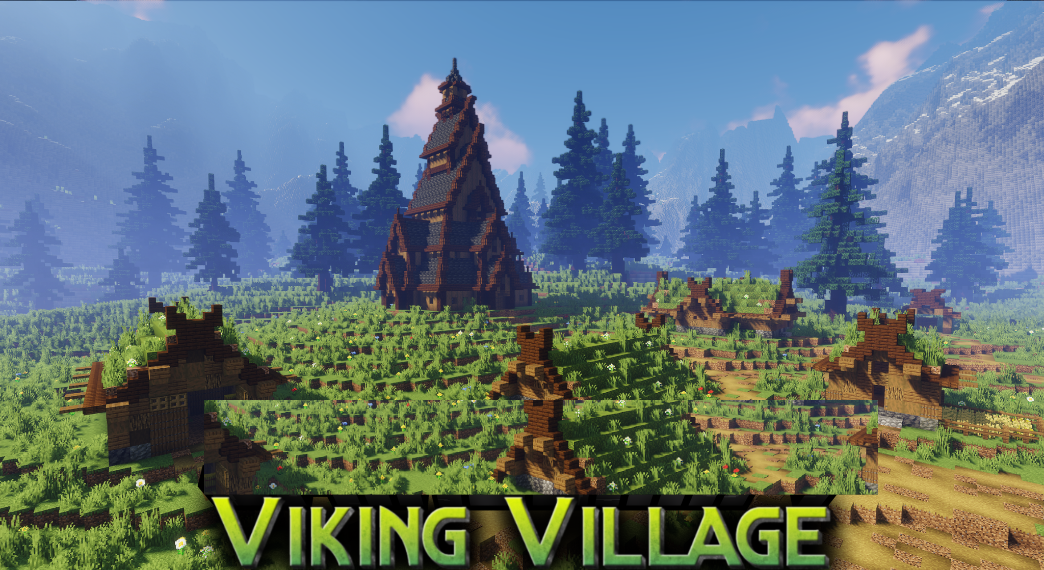 Viking Village In Fjord | Minecraft Map