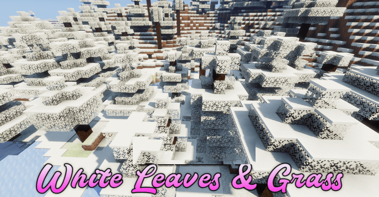 White Leaves & Grass для Майнкрафт 1.21.11