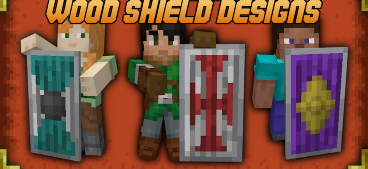 Wood Shield Designs для Майнкрафт 1.21.11