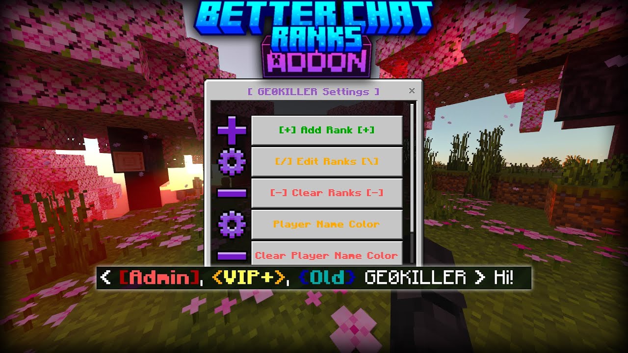 Better Chat Ranks for Minecraft Pocket Edition 1.21